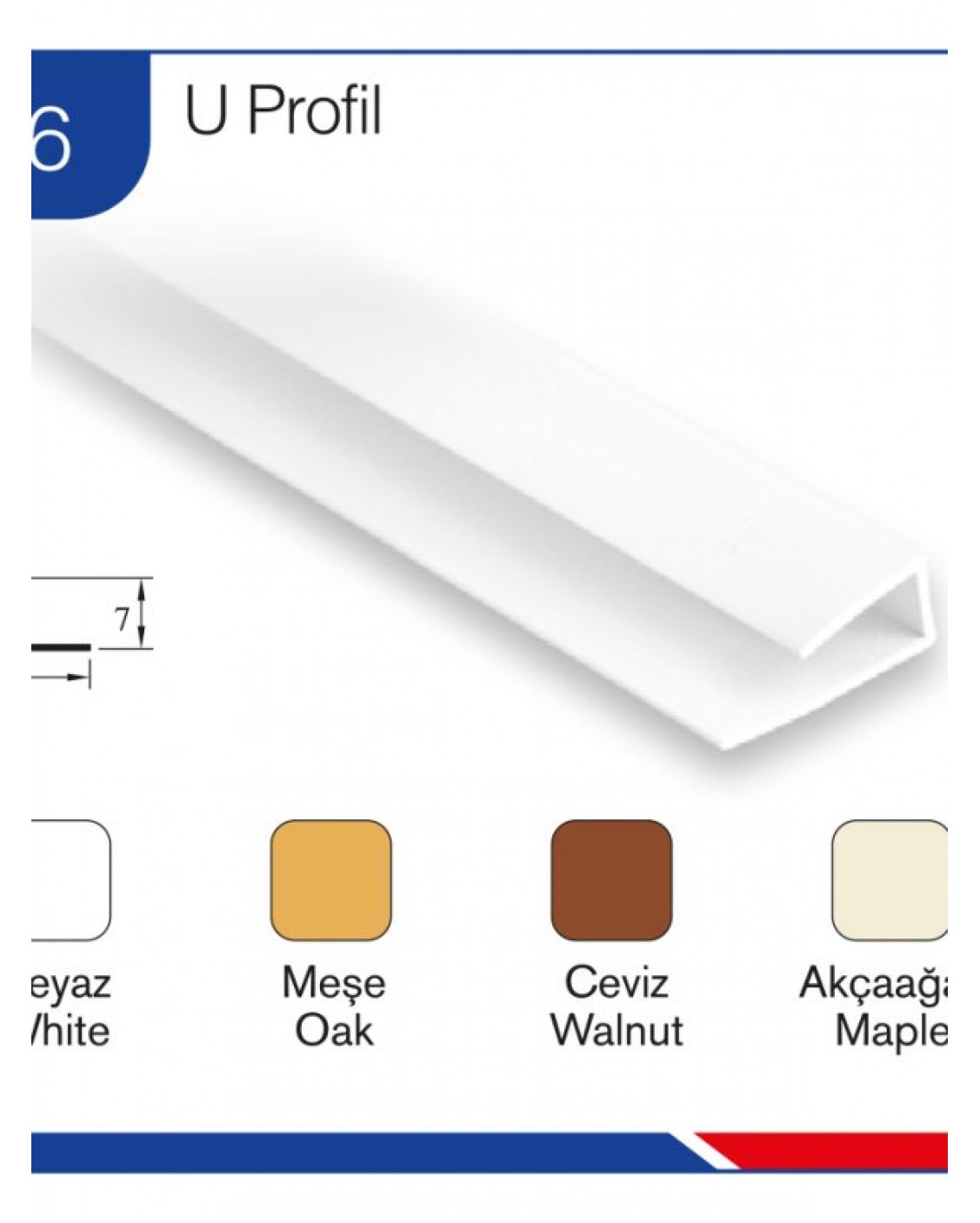 U Profil Pvc Aksesuar Bp-46- Pvc Aksesuar ÇeşitleriU Profil